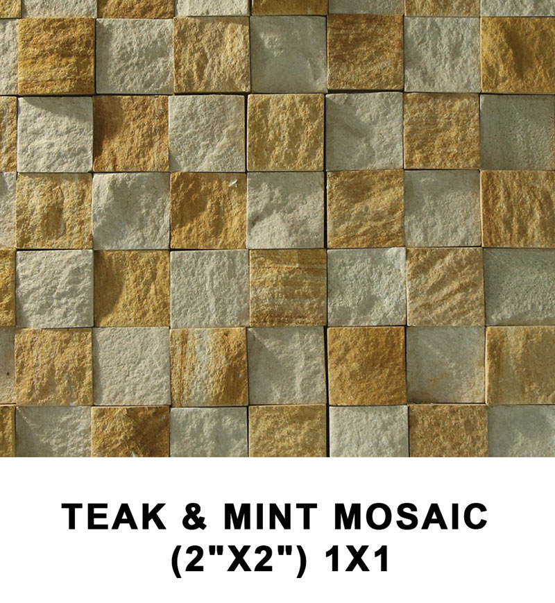 Teak & mint Mosaic(2" x 2") 1 x 1 | astona stone art